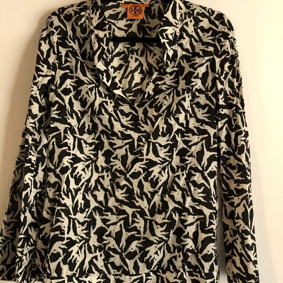 Tory Burch | Tops | Tory Burch Tunic Black White Monkey | Poshmark